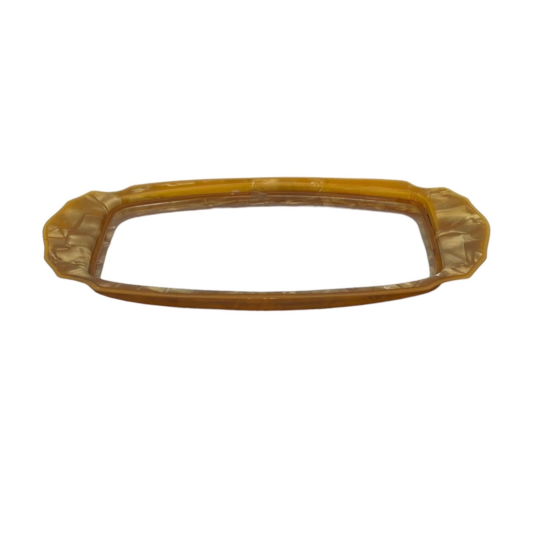 Antique Amber Marbled Celluloid and Lucite Tray - Etsy