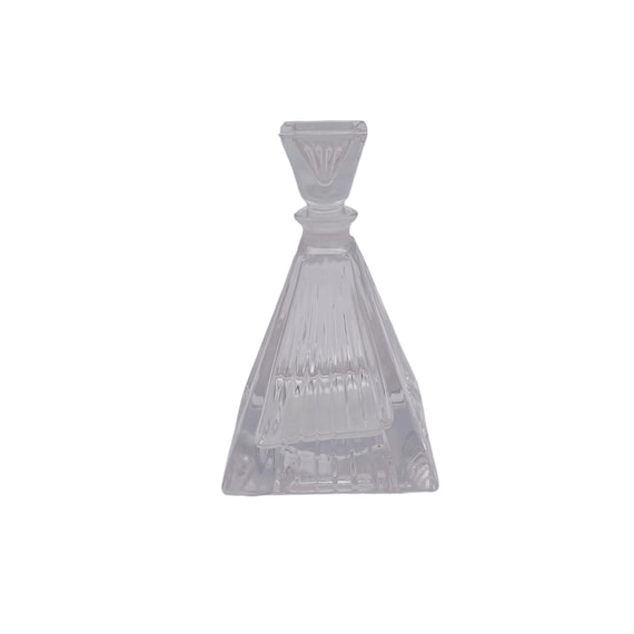 Vintage Pyramid Crystal Perfume Bottle - Gem