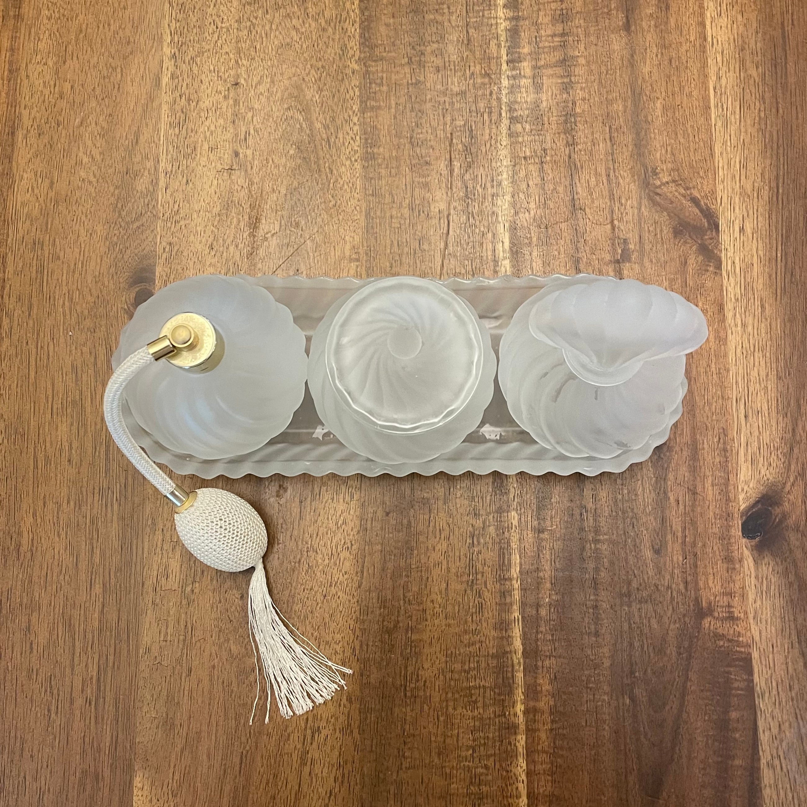 Frosted Glass Vanity Set - Etsy