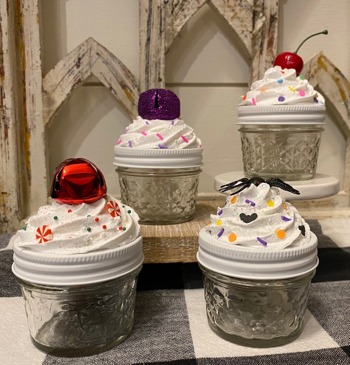 Decorative Faux Cupcake Jars~ Birthday~halloween~ Christmas~ Valentines ...