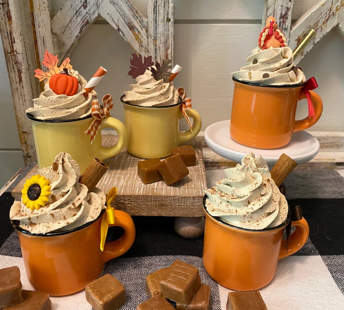 Fall Themed Mini Mug~ Whipped Top~ Thanksgiving~ Fake Bake~ Faux Drink ...