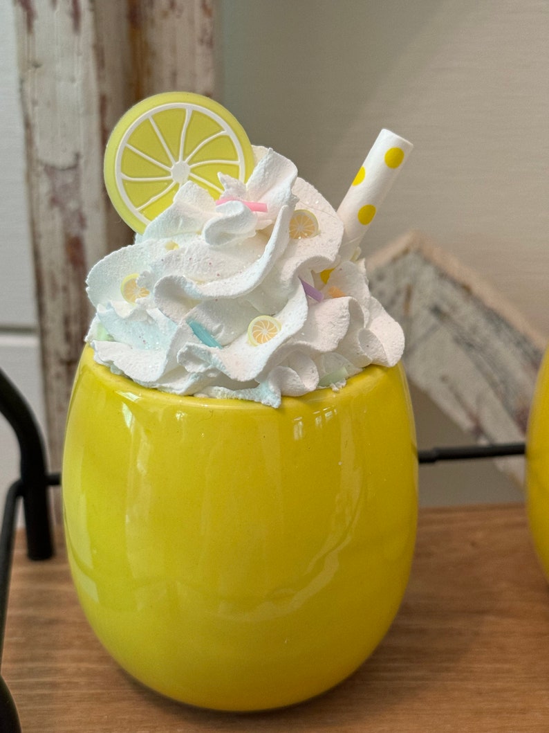 Lemon Tier Tray Decor~ Mini Mugs~ Cookies~ Lemon Drop Pail~ Scoops~fake ...