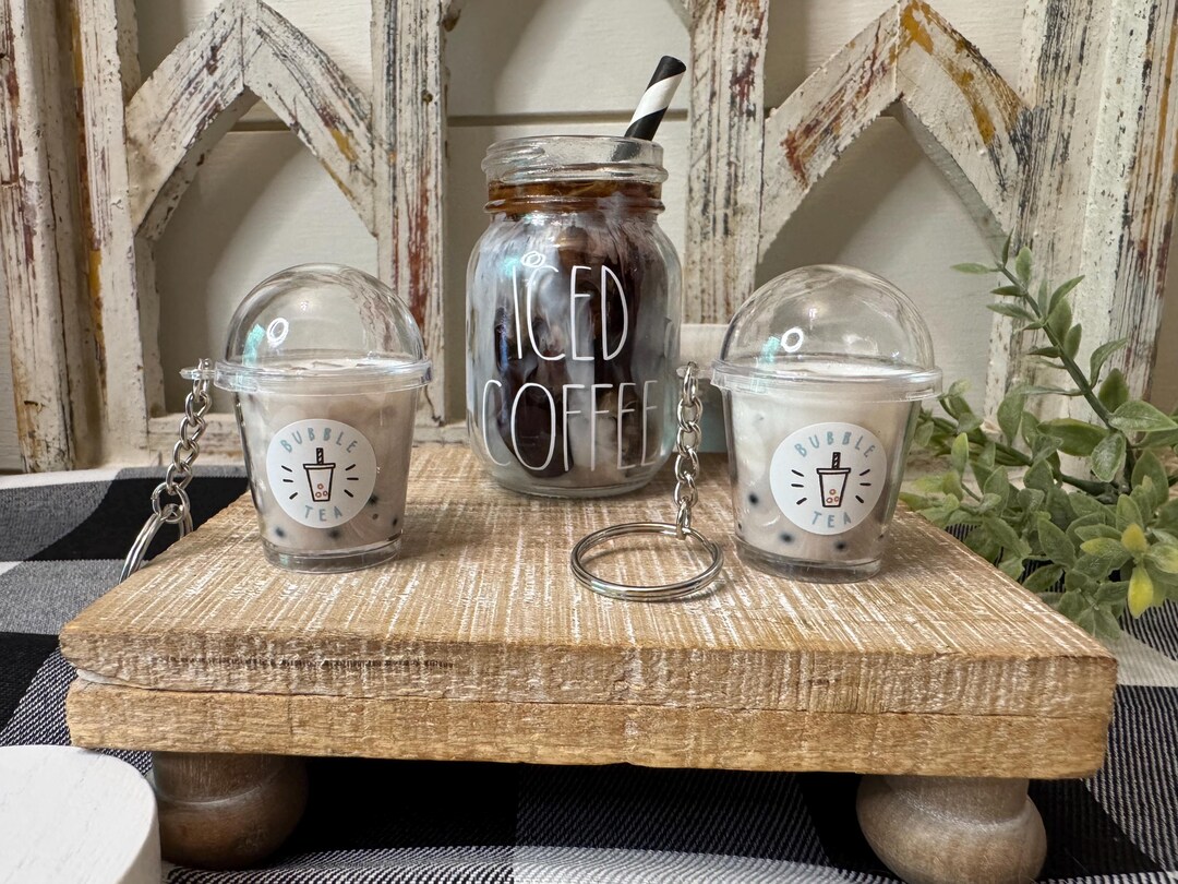 Bubble Tea Inspired Keychain~ Mini Iced Drink~ Fake Bake Food~ Faux ...