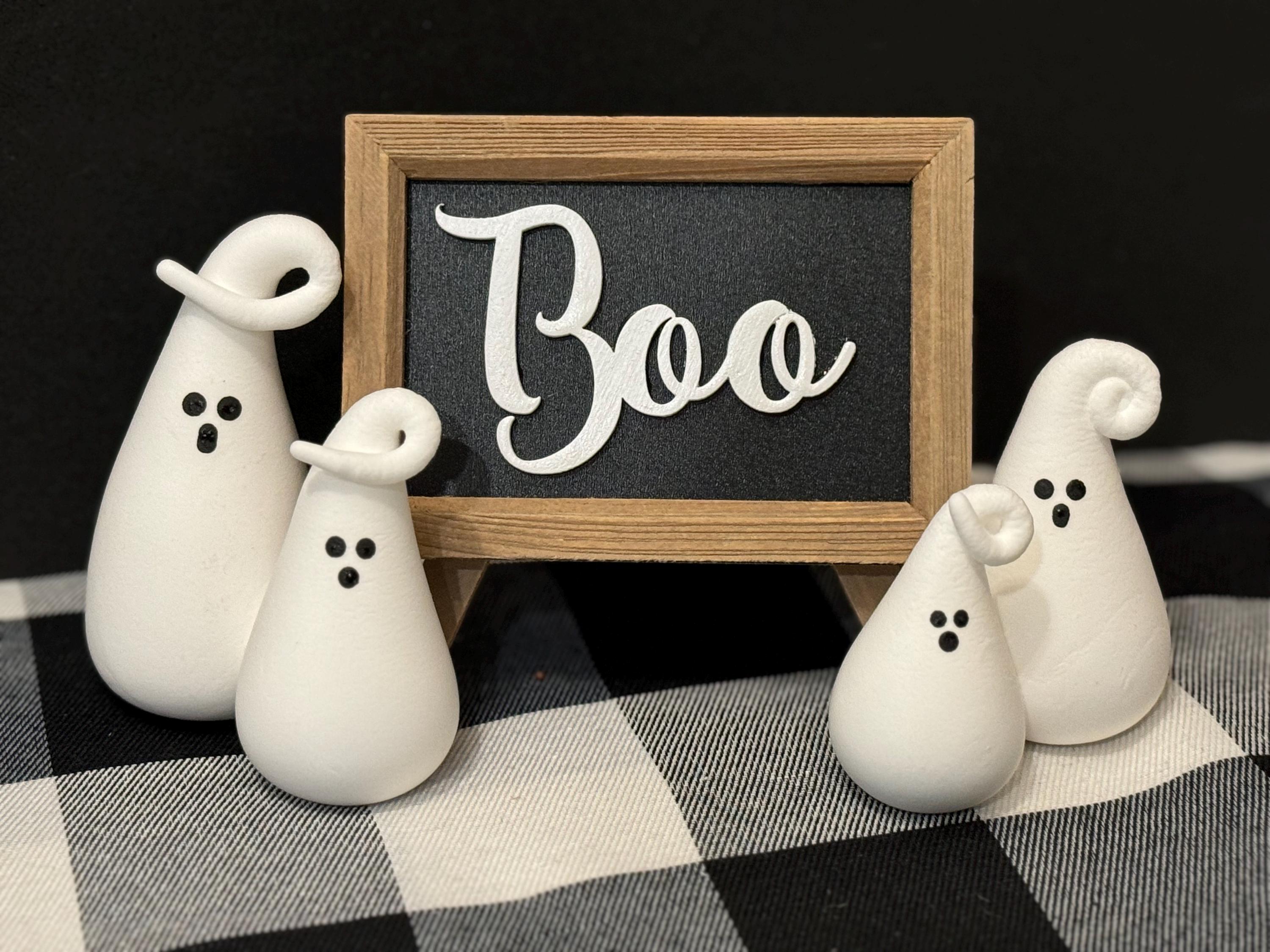 Boo Mini Halloween Sign~ Chalkboard~ Ghost~ Neutral~ Spooky~ Tiered ...