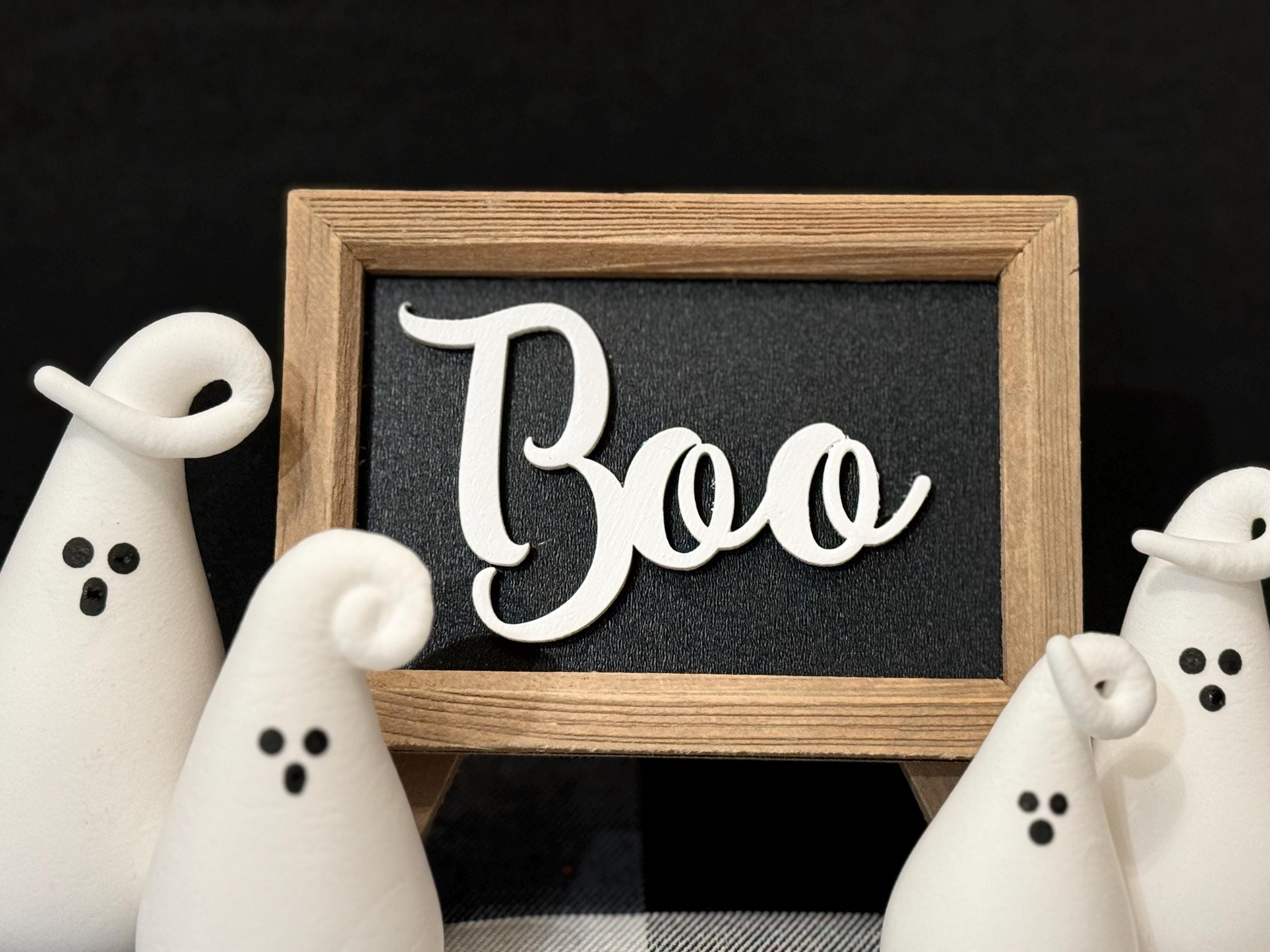 Boo Mini Halloween Sign~ Chalkboard~ Ghost~ Neutral~ Spooky~ Tiered ...