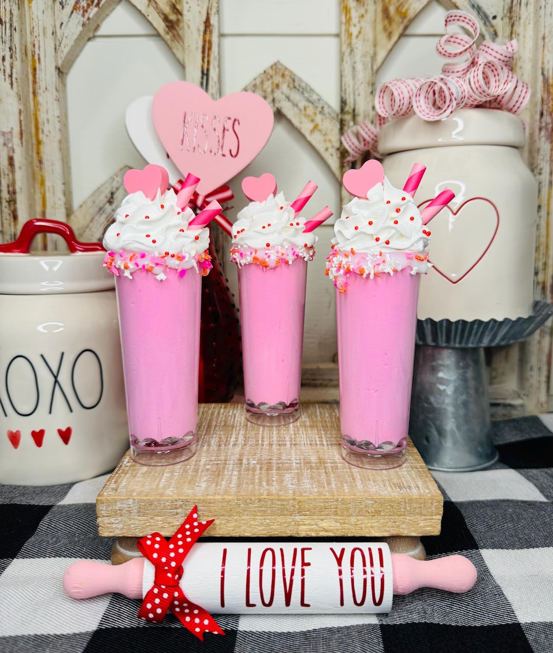 Mini Valentine’s Day Themed Milkshakes~ Love~ Kisses~ Pretty in Pink ...