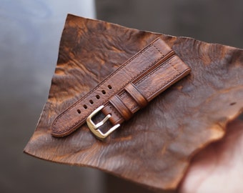 Distressed Leather Watch Strap - Etsy