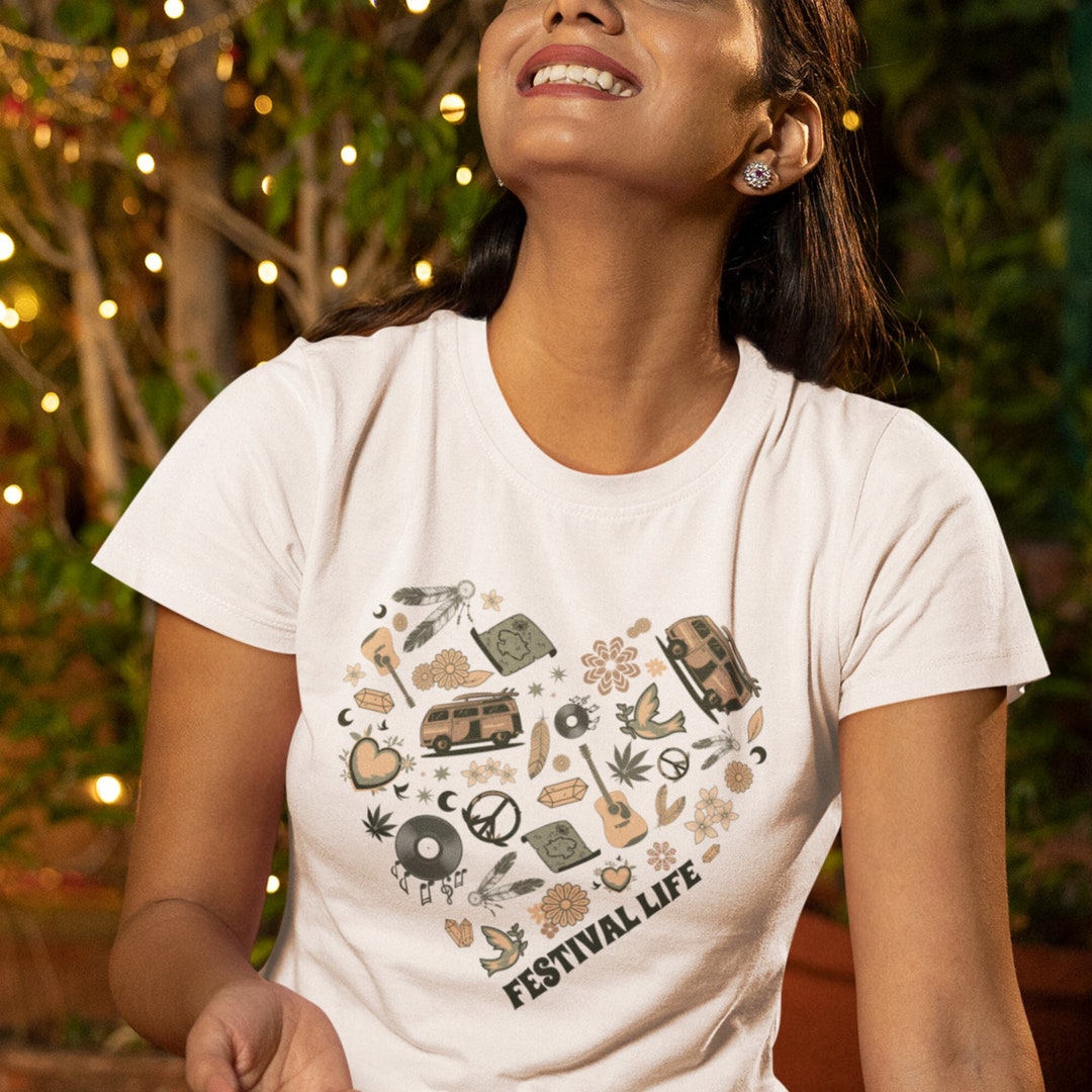 Boho Festival Tee Festival Life Crop Top, Cute and Trendy, Summer Boho ...