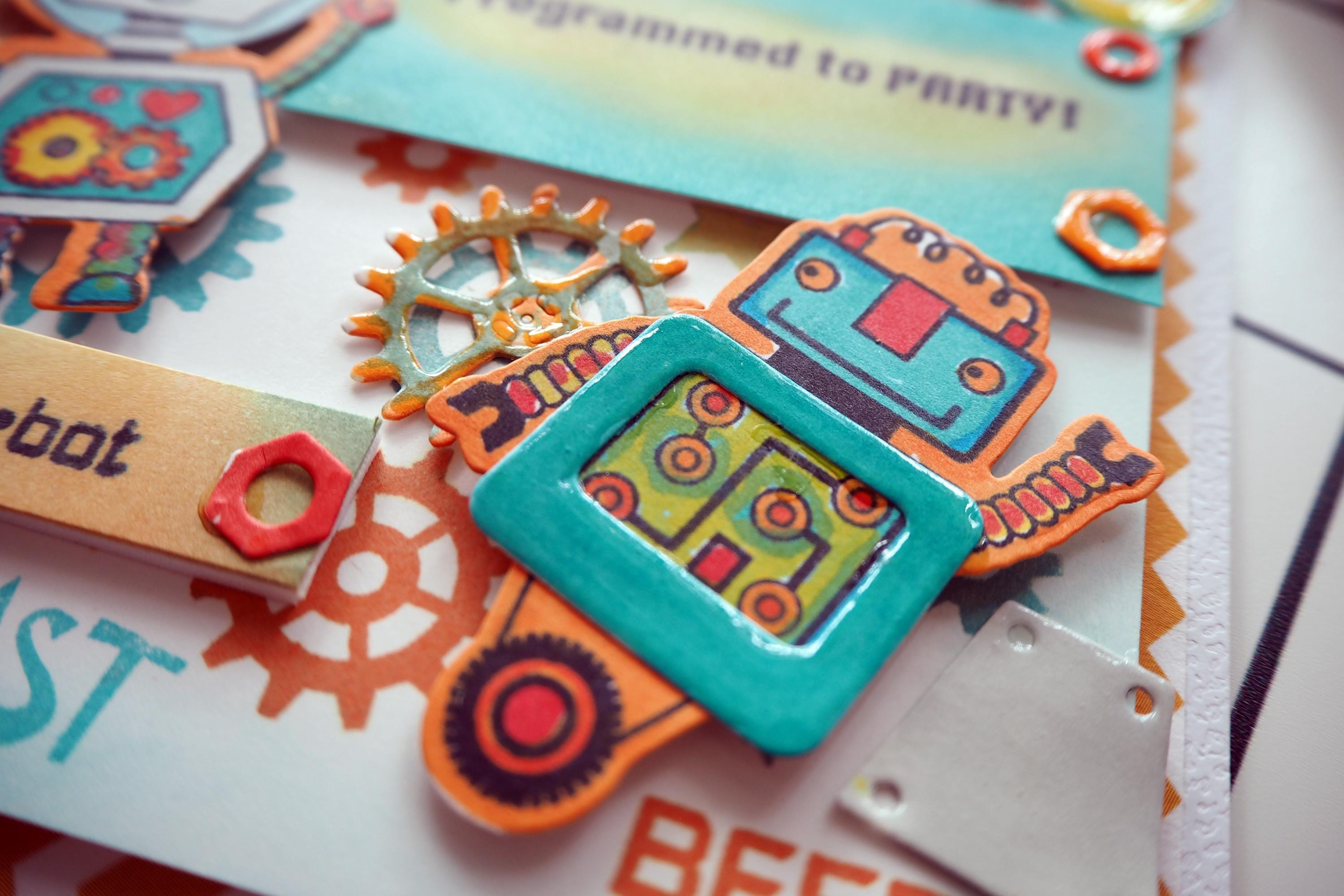 Robot Birthday Card - Etsy