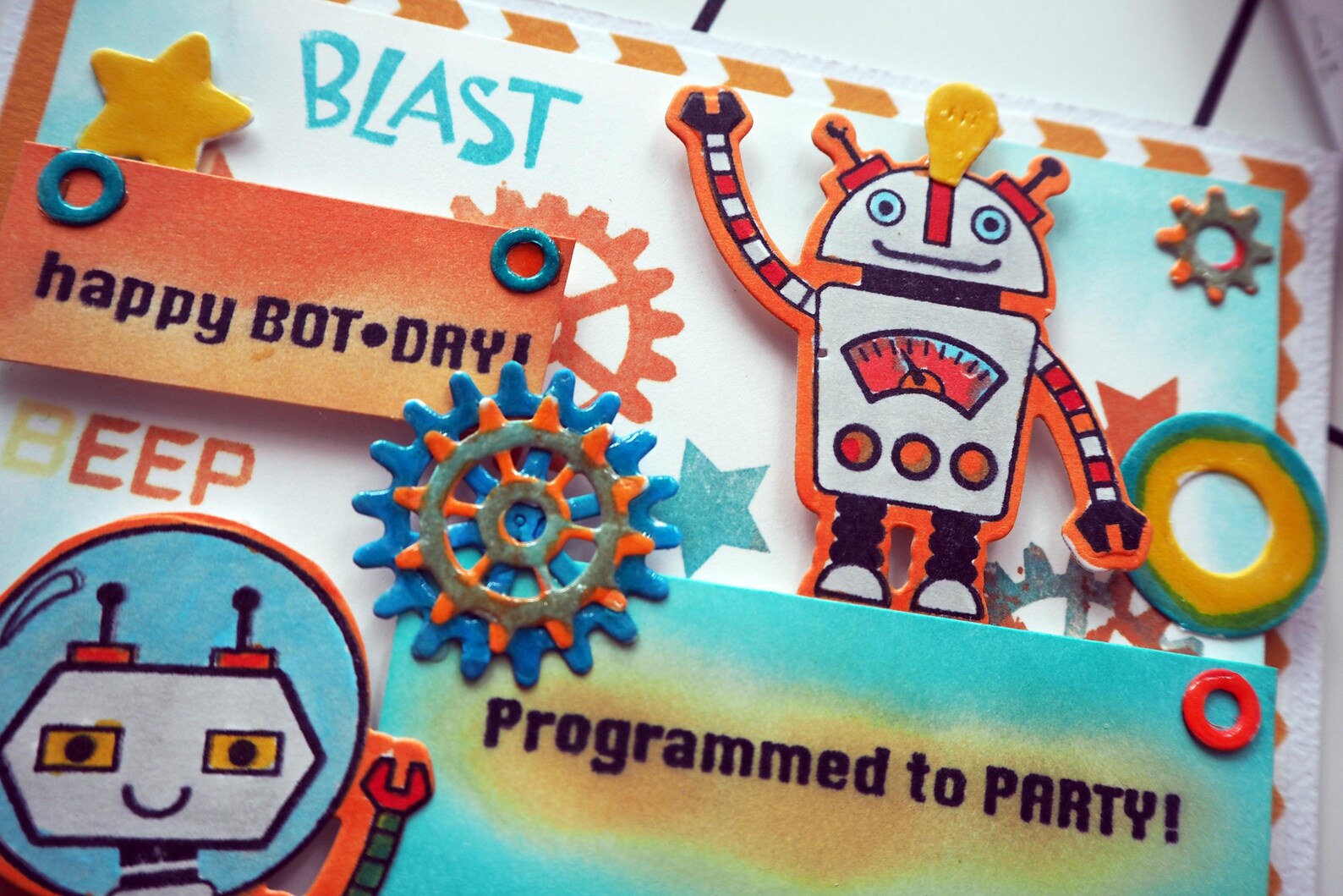 Robot Birthday Card - Etsy