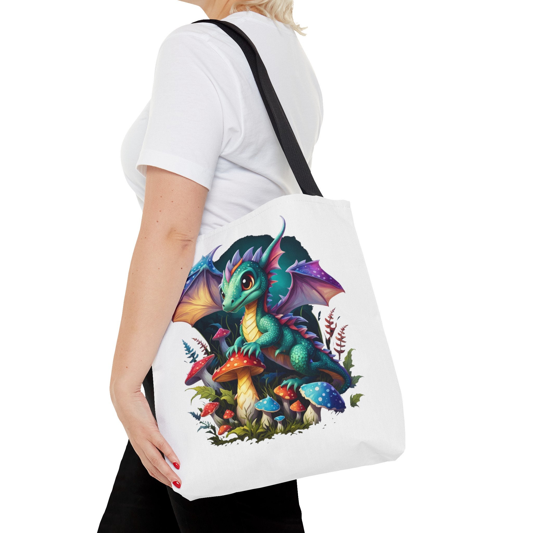 Dragon Tote Bag, Dragon Theme Tote Bag, Printed Canvas Tote, Unique Dragon Gift, Large Shopping ...