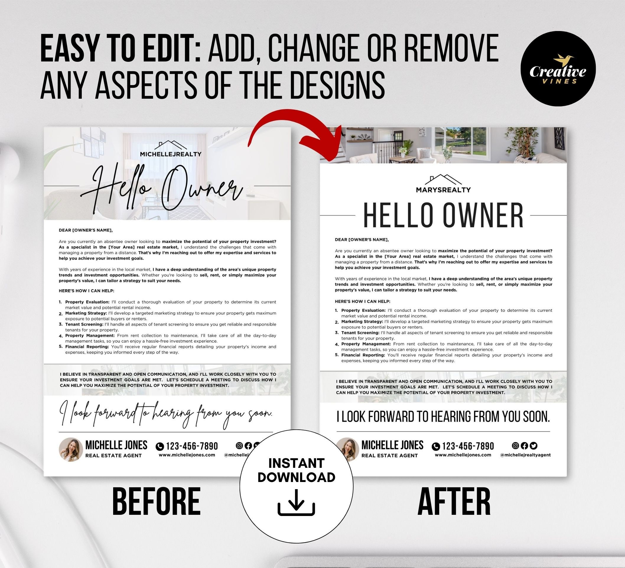 Absentee Letter Absentee Owner Letter Real Estate Letter Template Real ...
