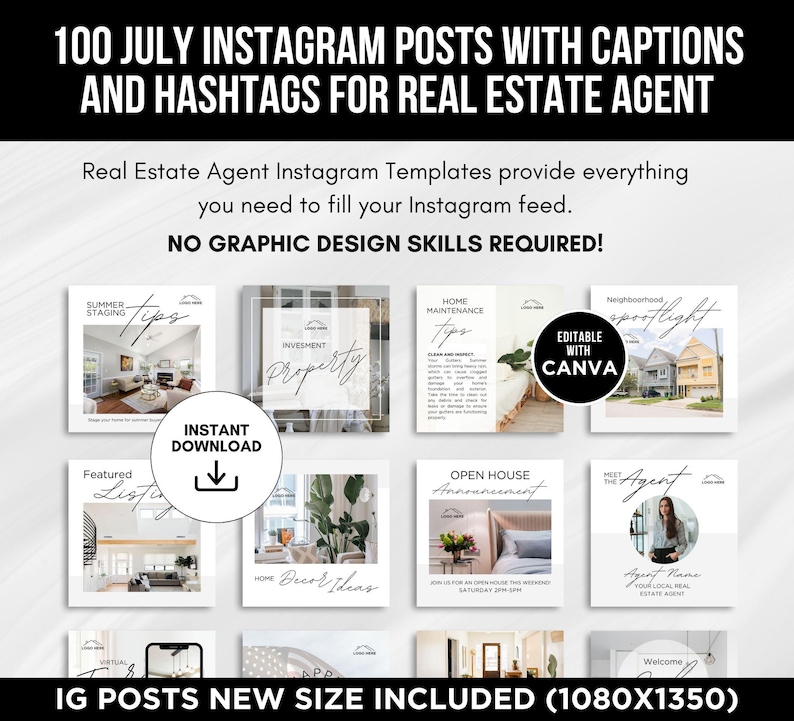2026 July Instagram Posts With Captions and Hashtags Templates, July ...