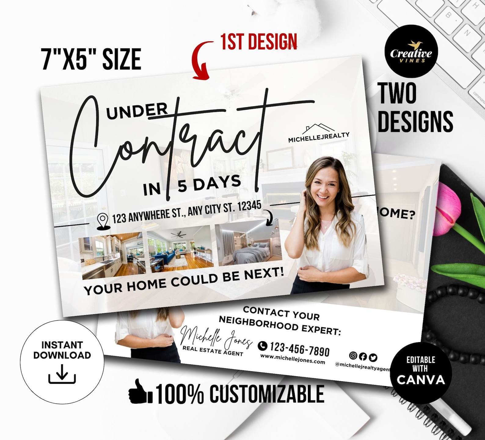 Under Contract Real Estate Postcard, Under Contract Postcard, Real ...