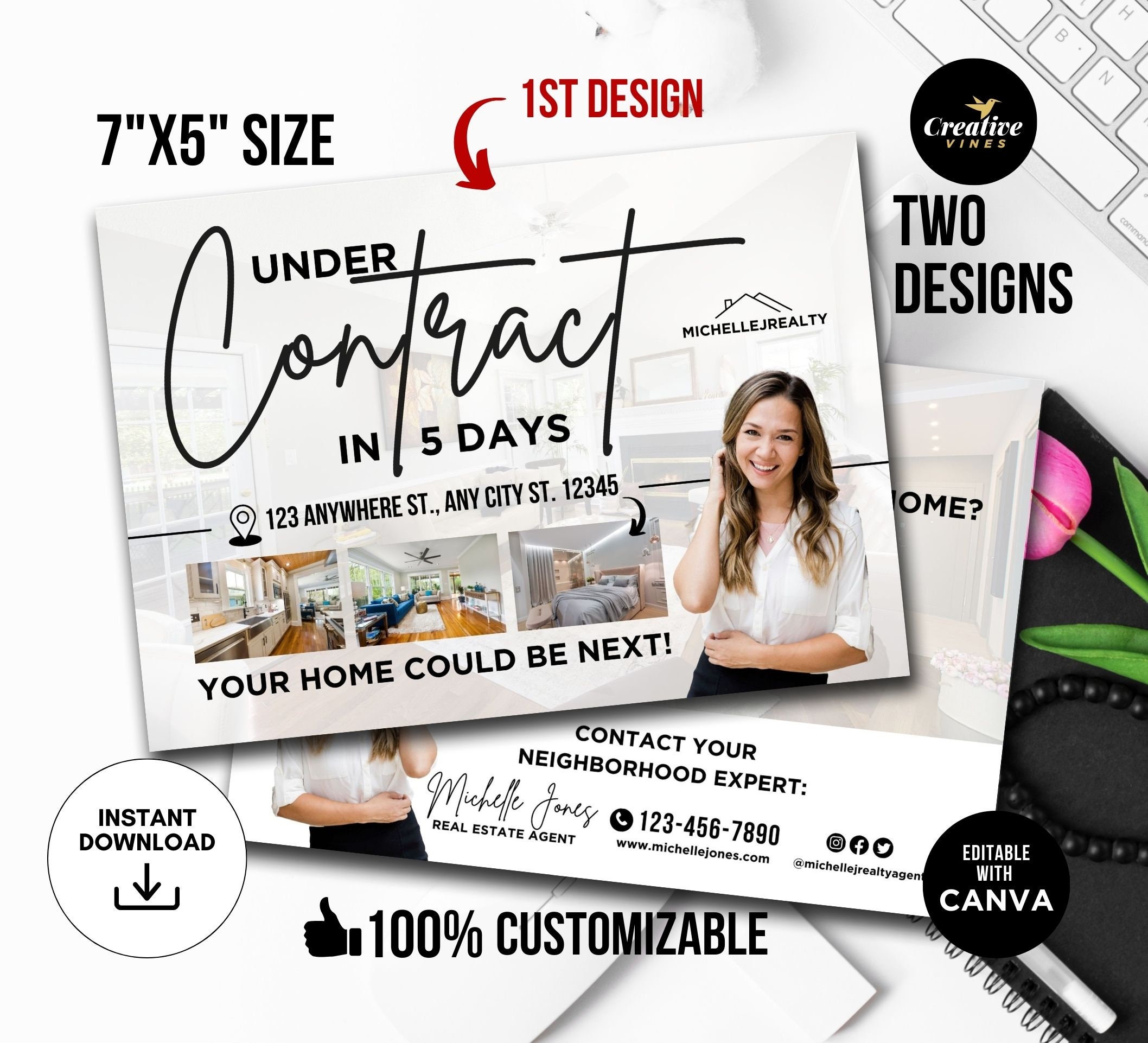 Under Contract Real Estate Postcard, Under Contract Postcard, Real ...