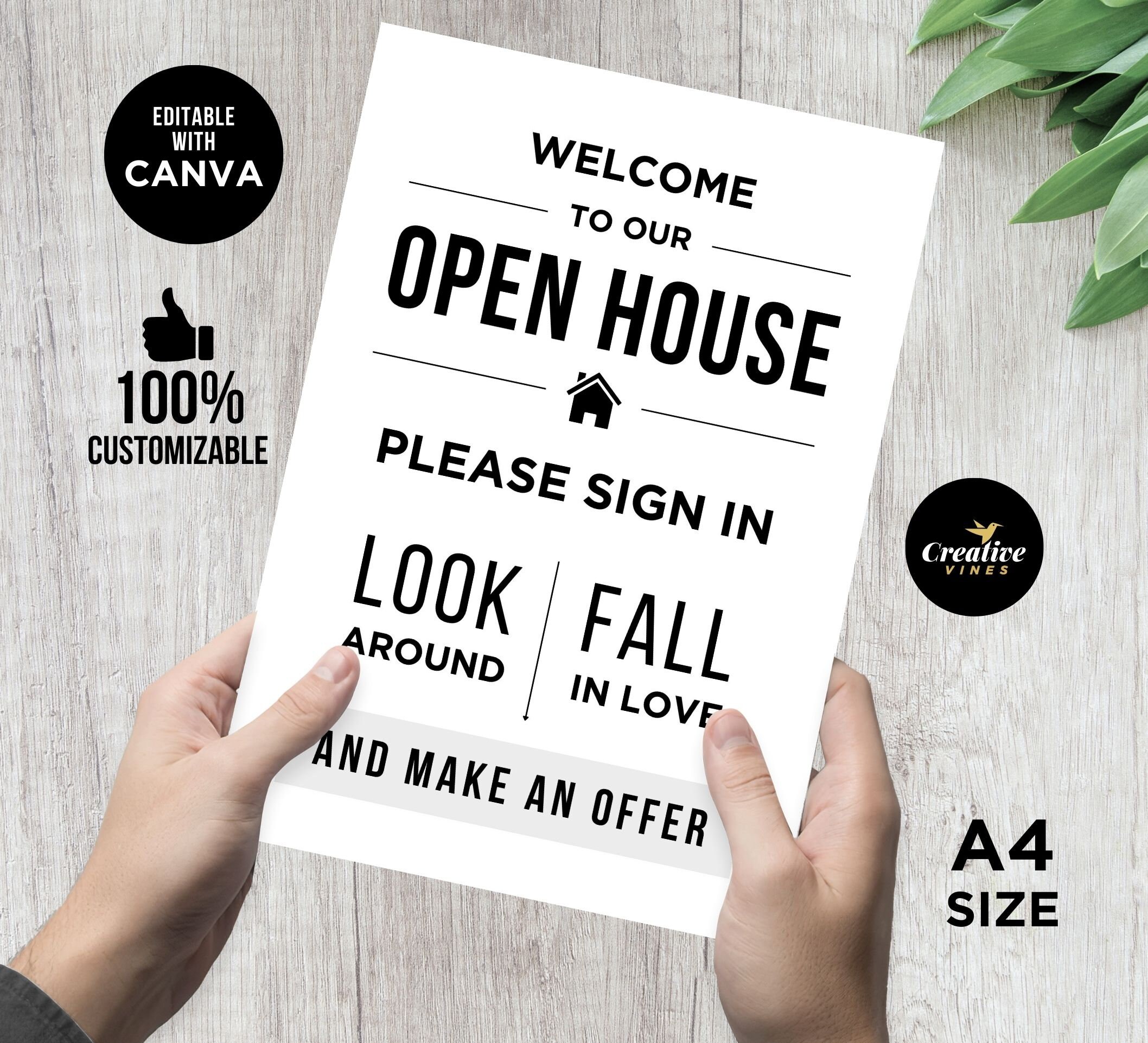 Open House Sign in Sheet, Welcome Sign, Real Estate Open House Sheets ...