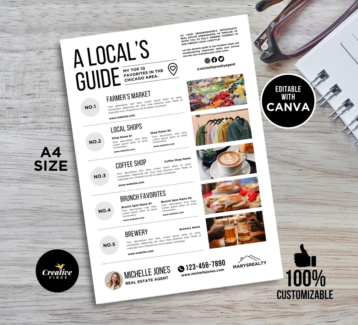 Real Estate Local Guide Flyer Template, Welcome Guide, City Guide Flyer ...