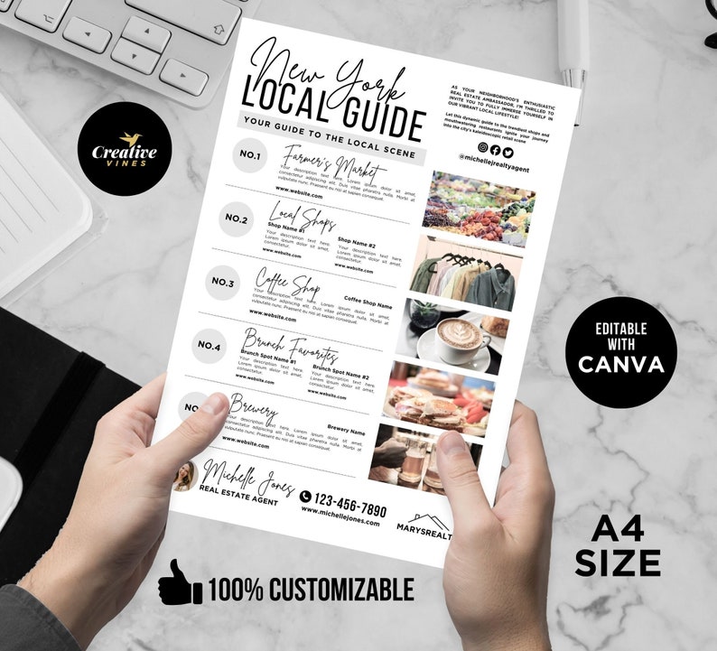 Real Estate Local Guide Flyer Template Around the Neighborhood Handout ...
