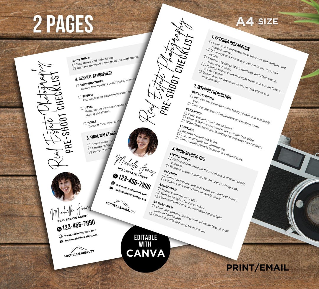 Real Estate Photography Checklist Pre-shoot Checklist Real Estate ...