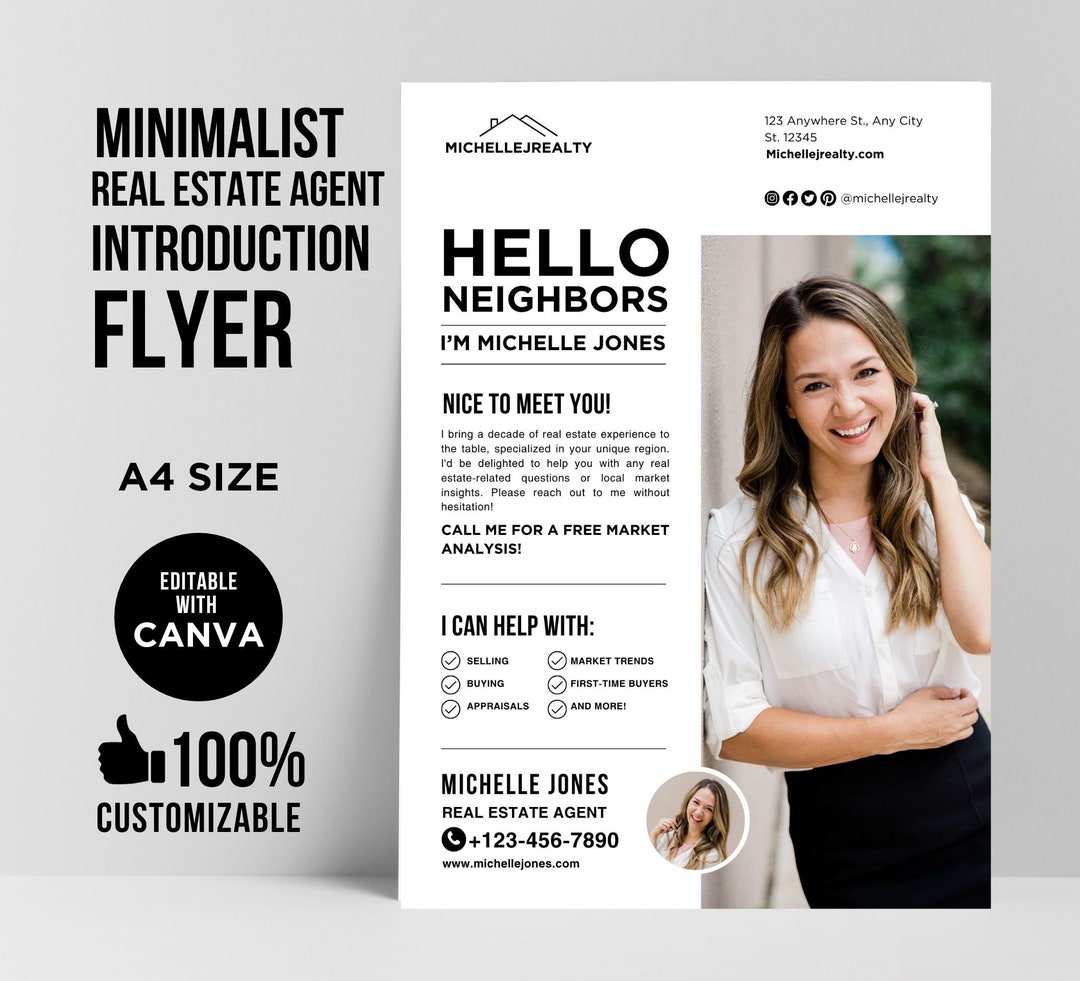 Real Estate Introduction Flyer Hello Neighbor Letter Template Real ...