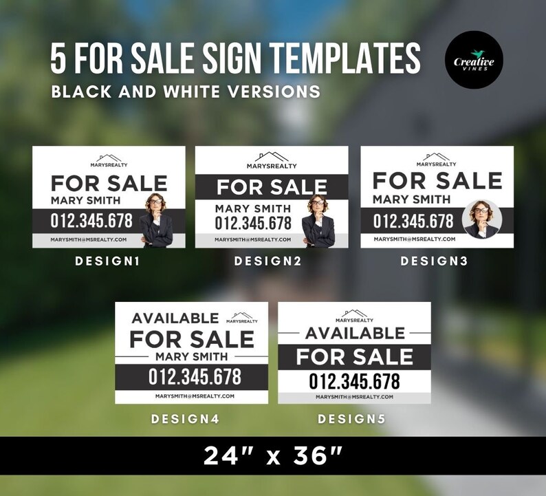 Real Estate for Sale Yard Sign Templates, for Sale Sign Templates ...