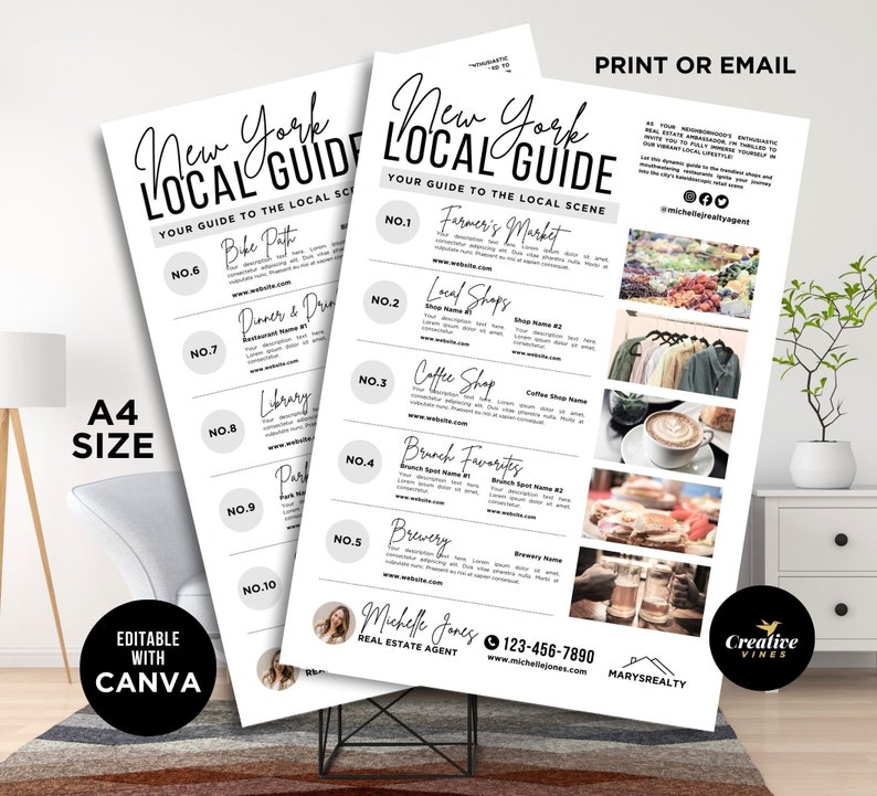 Real Estate Local Guide Flyer Template Around the Neighborhood Handout ...