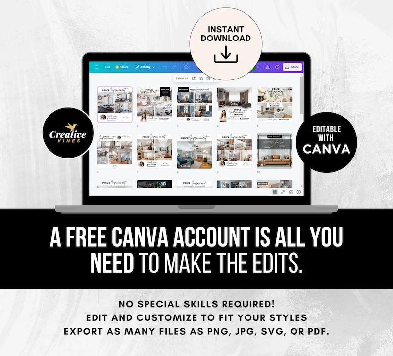 120 Price Improvement Social Media Posts Real Estate Price Reduction ...