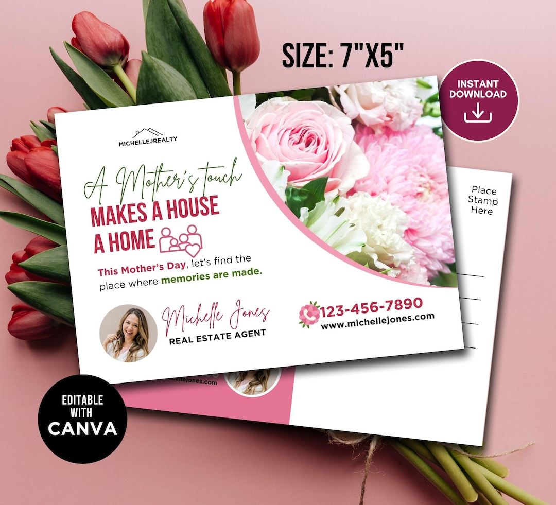 2026 Real Estate Mothers Day Postcard Real Estate Mothers Day Card Real ...