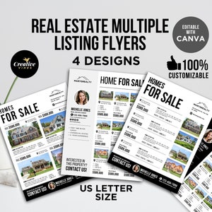 Real Estate Multiple Listing Flyer Bundle Homes for Sale Flyer New ...