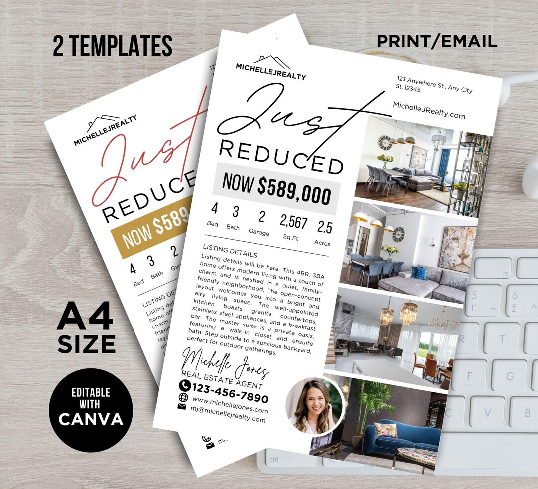 Just Reduced Flyer Real Estate Listing Flyer Template Just Reduced ...