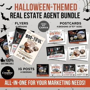 Real Estate Open House Halloween Flyer Realtor Halloween Postcard ...