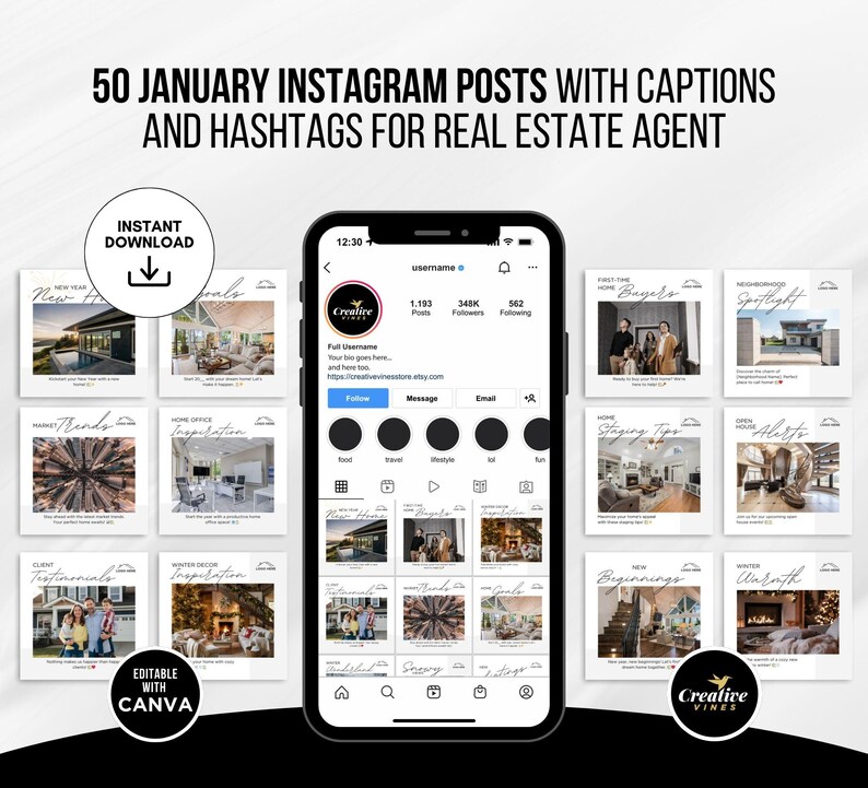 2026 January Real Estate Agent Social Media Posts With Captions and ...