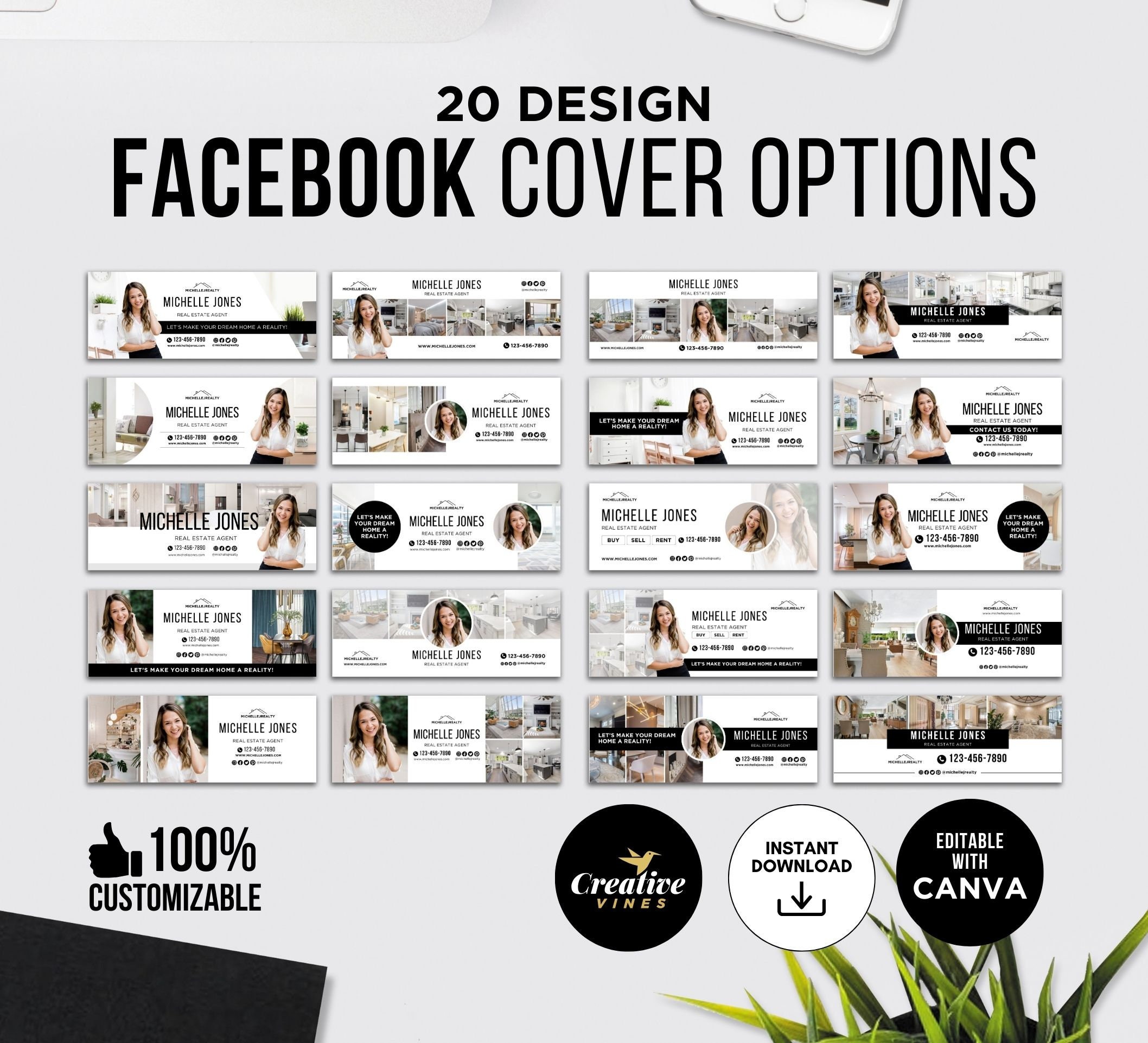 Modern Real Estate Facebook Cover, Minimalist Real Estate Template ...