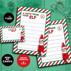 Blank Elf Note Card Printable A Note From Your Elf Elf Mail Letter ...