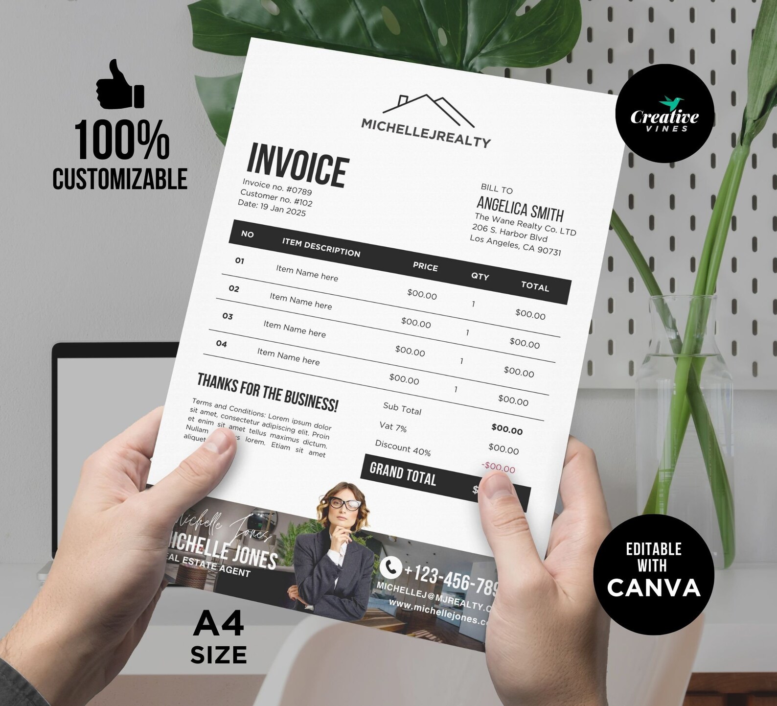 Editable Invoice Template Editable Business Template, Small Business ...