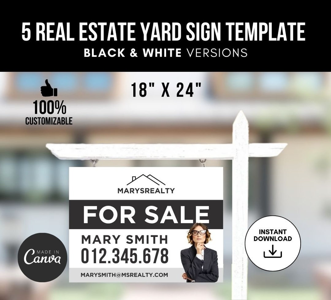 Real Estate for Sale Yard Sign Templates Real Estate Available for Sale ...