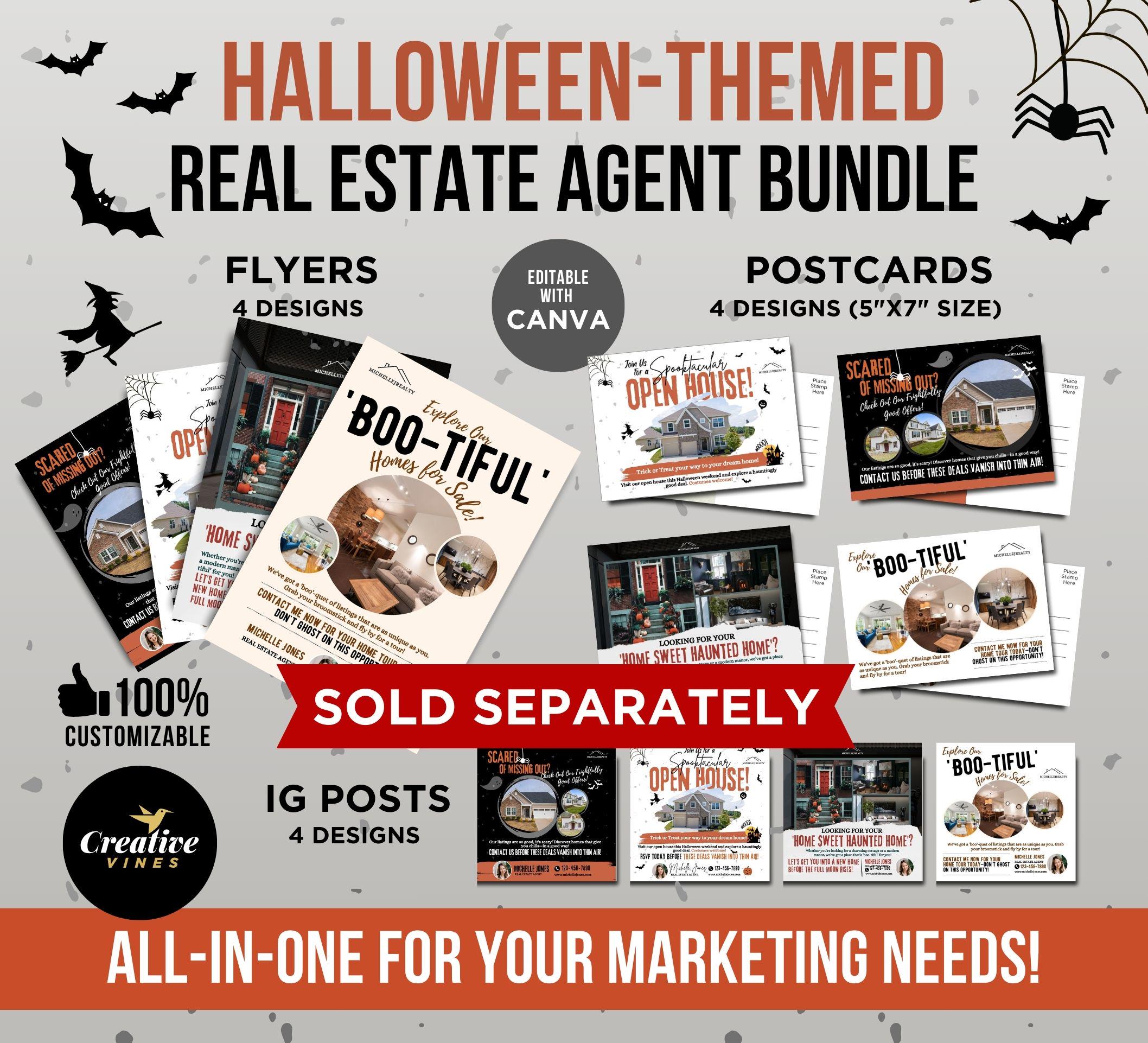Halloween Real Estate Flyer Boo-tiful Homes for Sale Agent Marketing ...