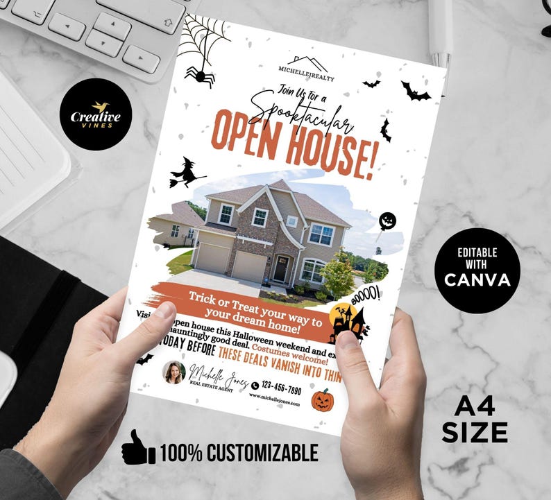 Real Estate Open House Halloween Flyer Realtor Halloween Postcard ...