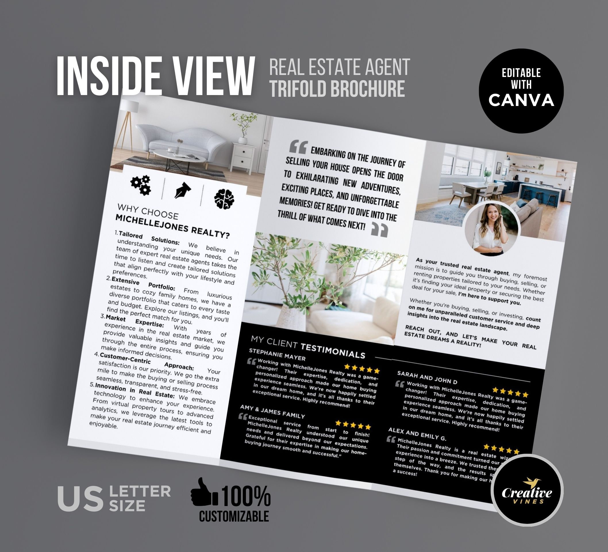 Real Estate Agent Introduction Brochure Real Estate Agent Trifold ...