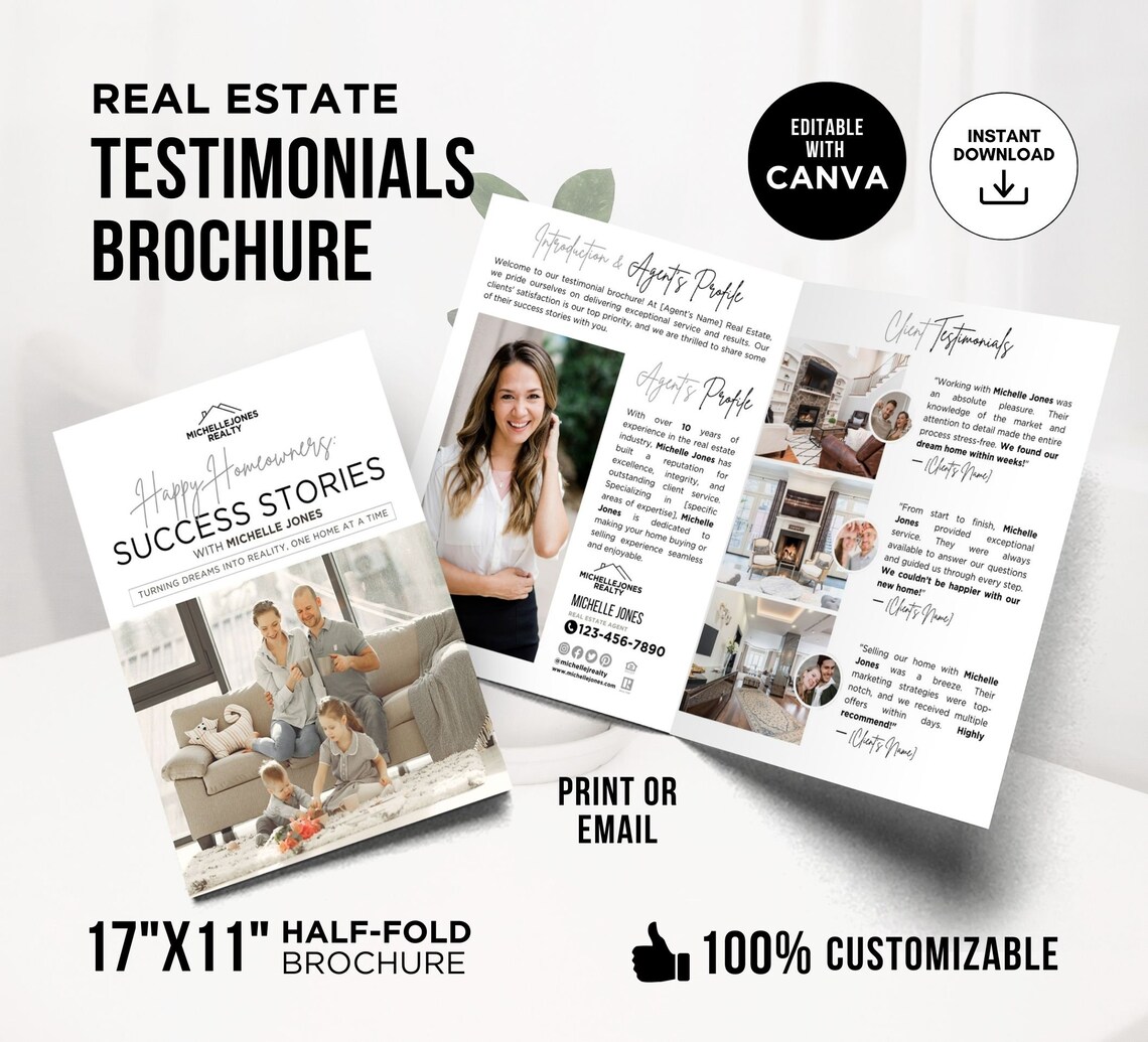 Real Estate Testimonials Brochure Real Estate Marketing Client Reviews ...