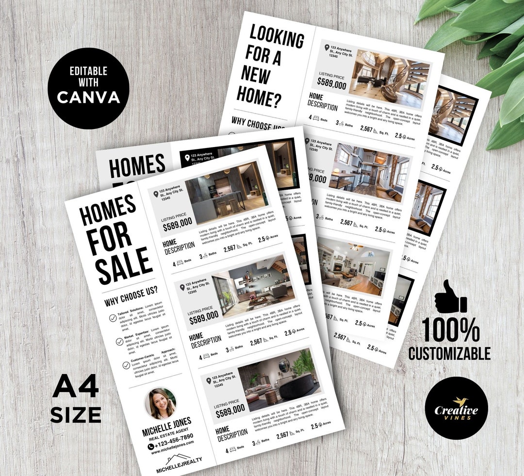 Homes for Sale Flyer, Multiple Listing Flyer, New Listing Flyer ...
