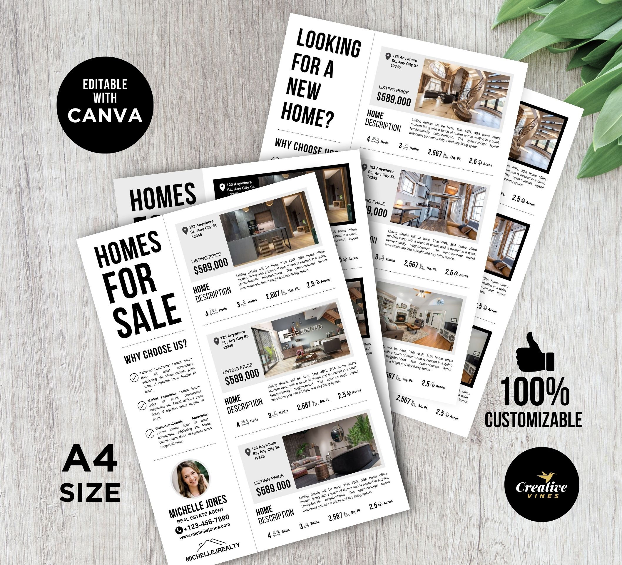 Homes for Sale Flyer, Multiple Listing Flyer, New Listing Flyer ...