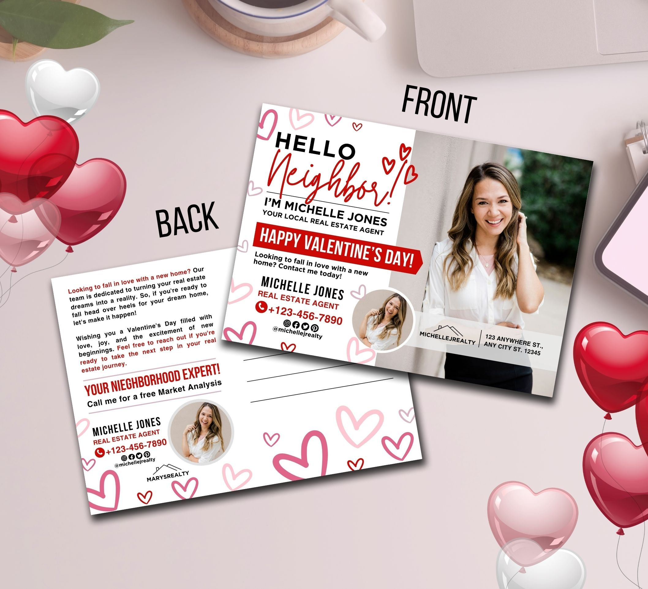 February Real Estate Valentine's Day Postcard, Valentines Day Real ...