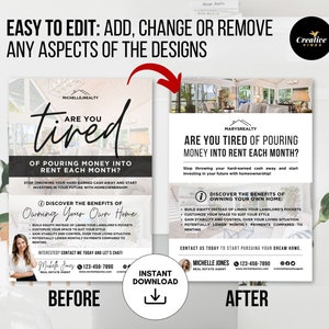 Tired of Renting Real Estate Flyer, Why Rent Flyer Template, Real ...