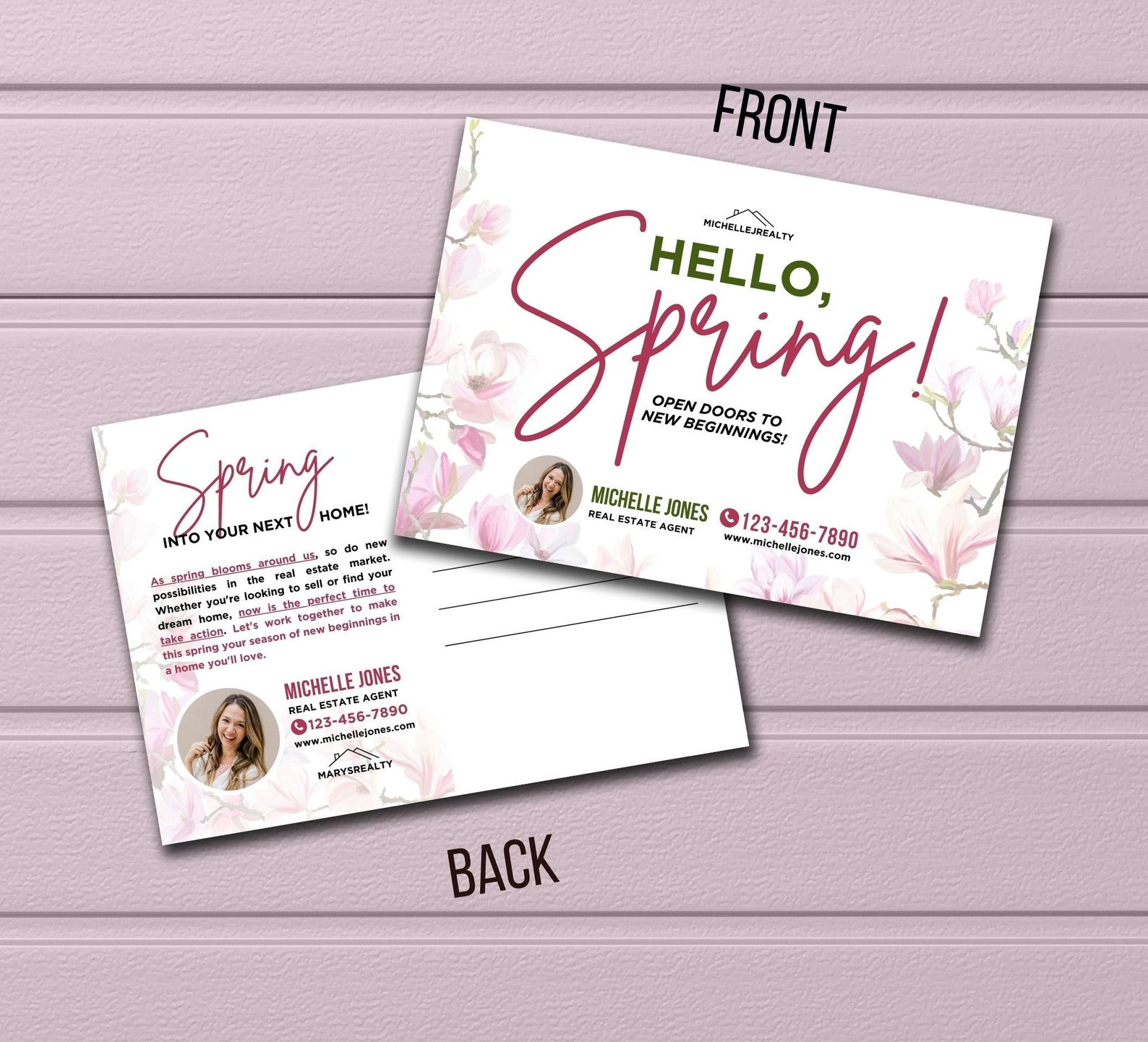 Real Estate Hello Spring Postcard, Realtor Spring Postcard, Spring ...