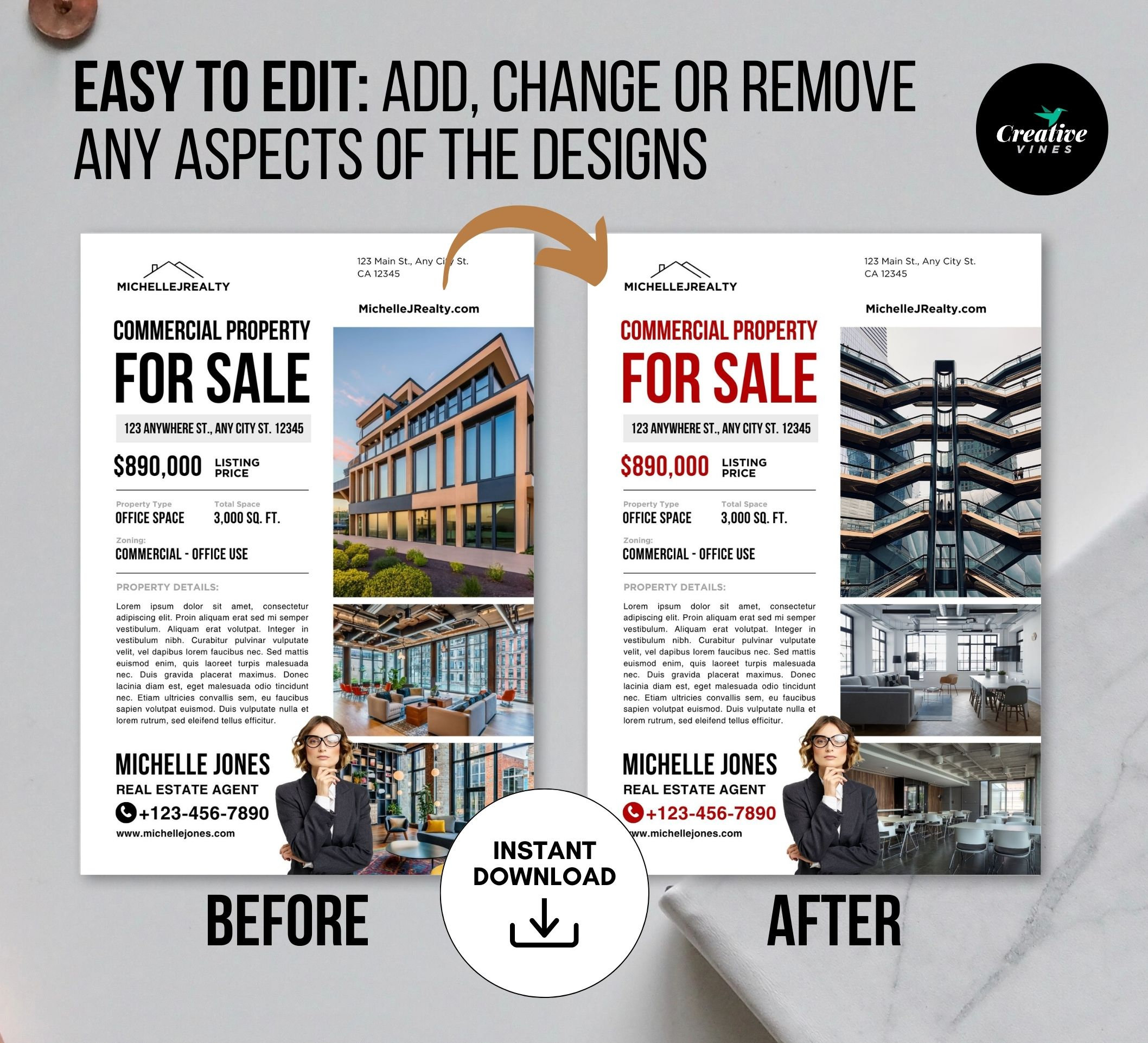 Commercial Property for Sale Flyer, Commercial Real Estate Flyer, Flyer Template, Commercial ...