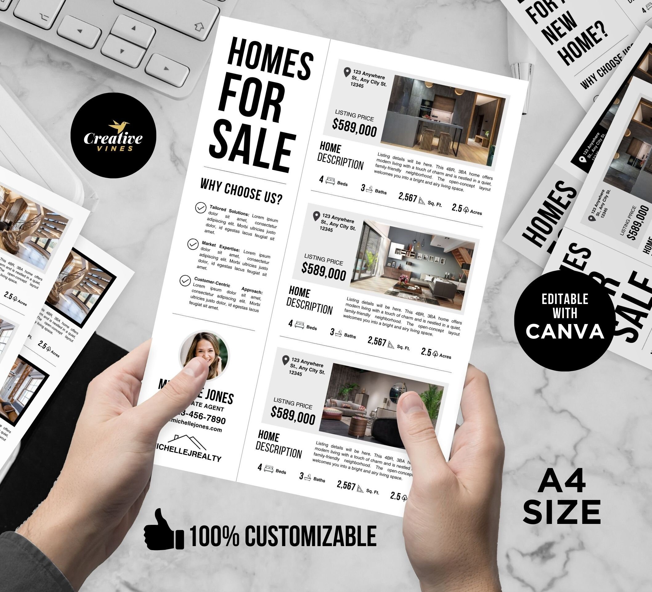 Homes for Sale Flyer, Multiple Listing Flyer, New Listing Flyer ...