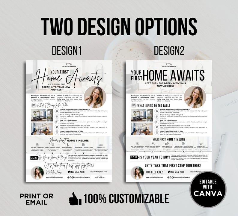 First Time Home Buyer Flyer Canva Buyer Prospecting Flyer Real Estate ...