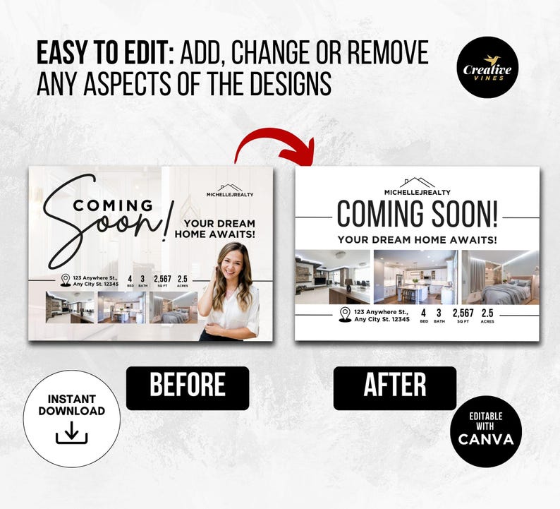 Real Estate Coming Soon Postcard Real Estate Marketing Realtor Postcard ...