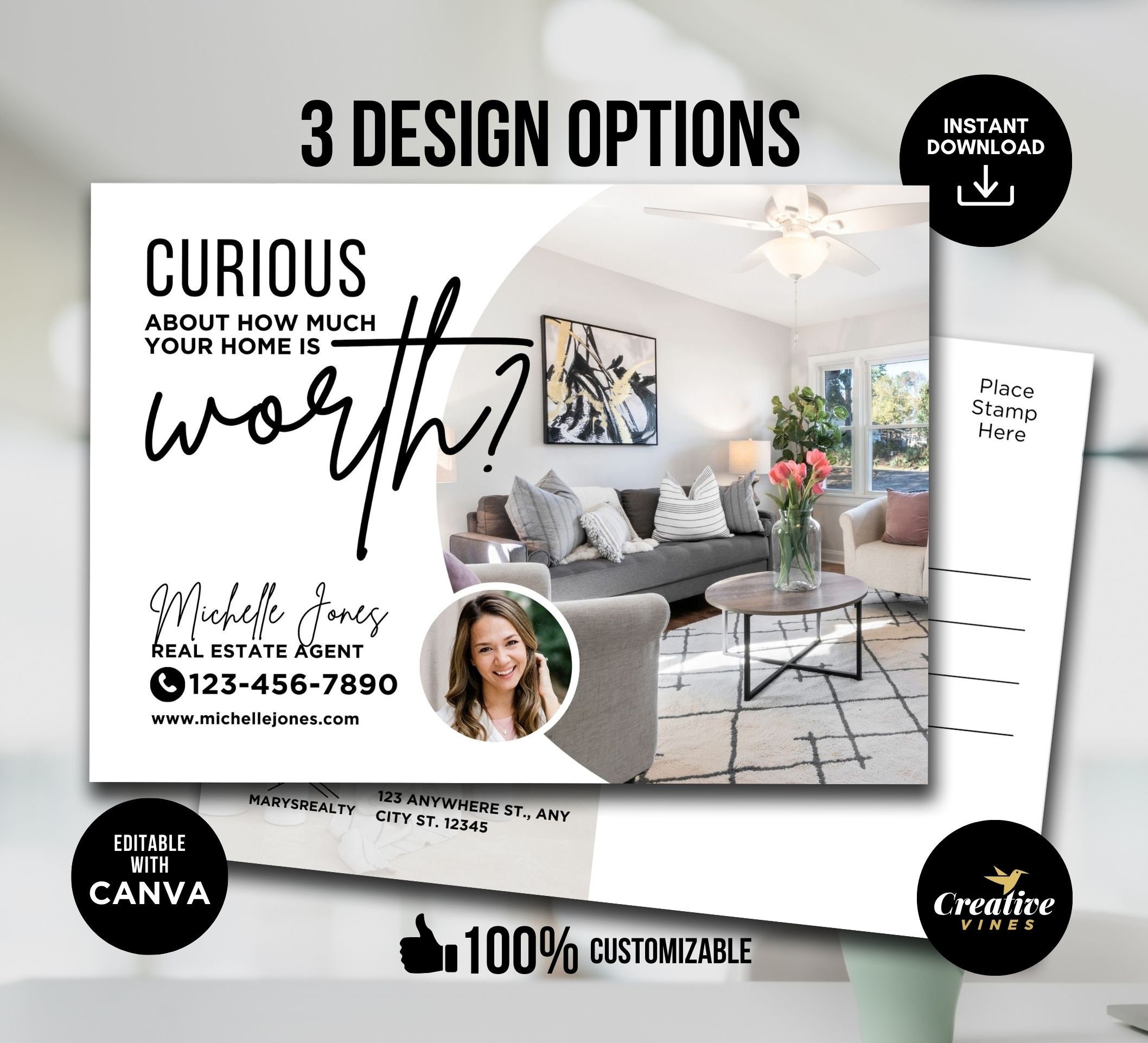 Home Value Postcard Real Estate Marketing Postcard Home Value Realtor ...